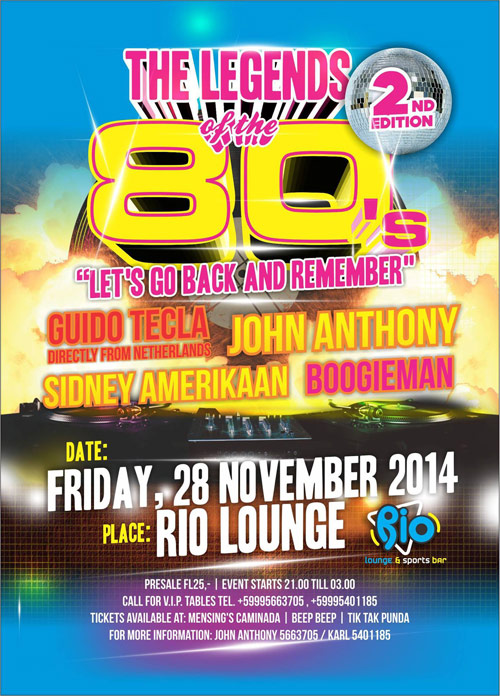 Legends of the 80's - Curaçao Party Guide