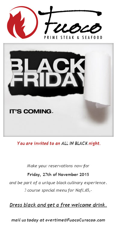 Black Friday Dinner - Curaçao Party Guide